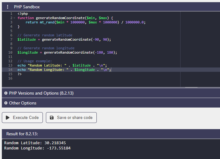 How To Generate A Random Latitude And Longitude In Php Athenalinks